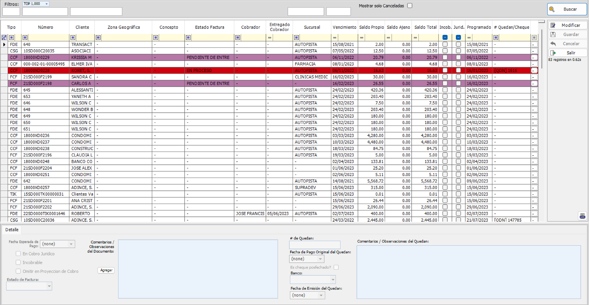 Control de Gestiones de Cobro - Brilo ERP Docs